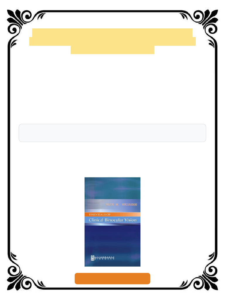 Essentials of Clinical Binocular Vision 1e 1st Edition Erik M ...