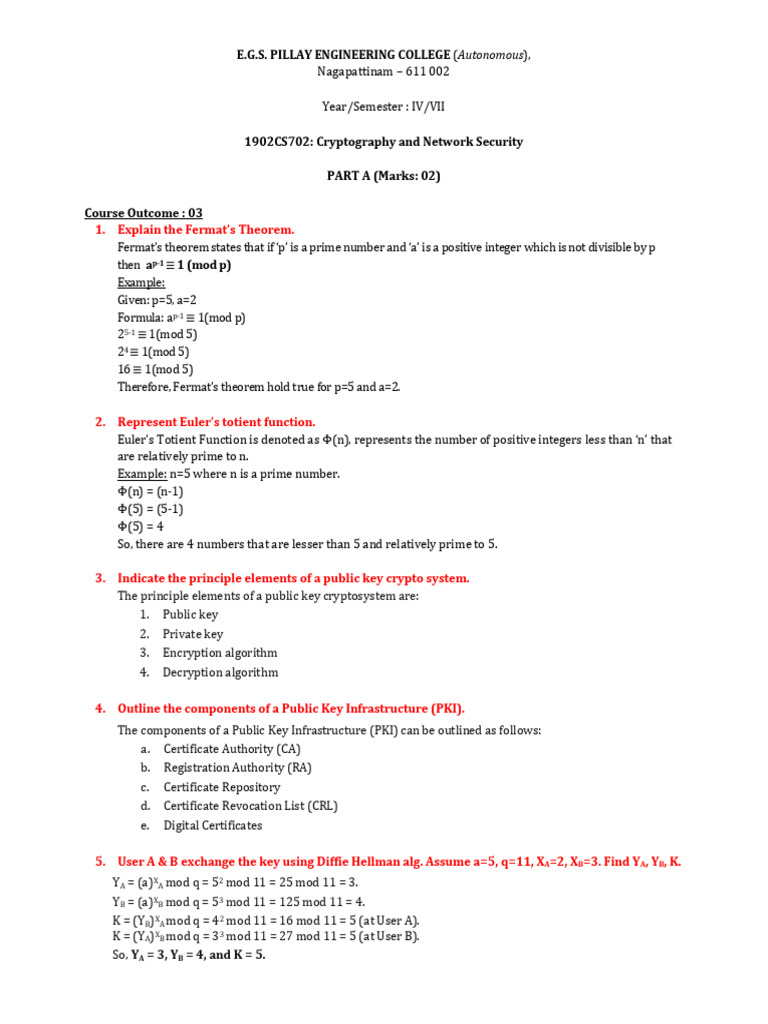 1902CS702 - CNS Unit 3 Material | PDF | Key (Cryptography) | Public Key ...