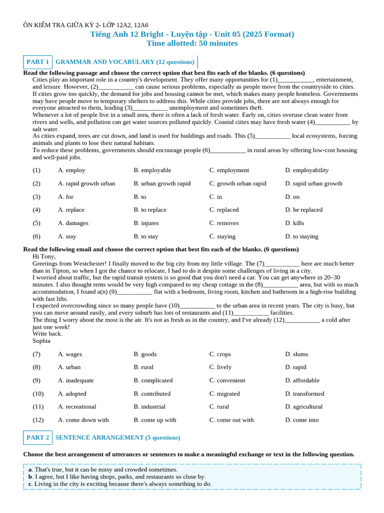 Midterm Exam for English 12 Classes | PDF | Climate Change | Human ...