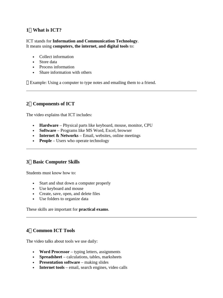Essential ICT Skills for Students | PDF