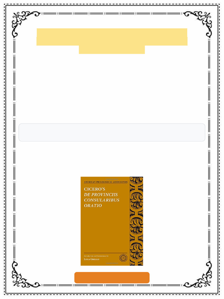 Cicero s De Provinciis Consularibus Oratio 1st Edition Luca Grillo ebook expanded content | PDF ...