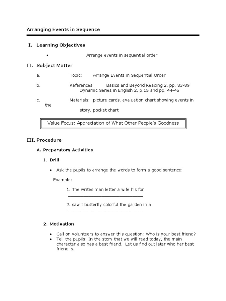 Sequencing Events for Grade 2 Stories | PDF