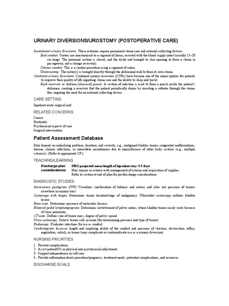 Urinary Diversions Urostomy | PDF | Medical Specialties | Clinical Medicine