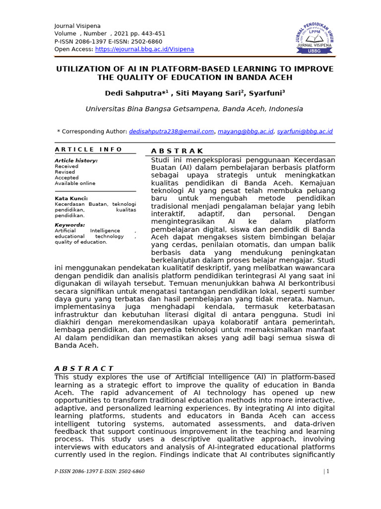 Artikel Dedi Sahputra | PDF | Artificial Intelligence | Intelligence ...