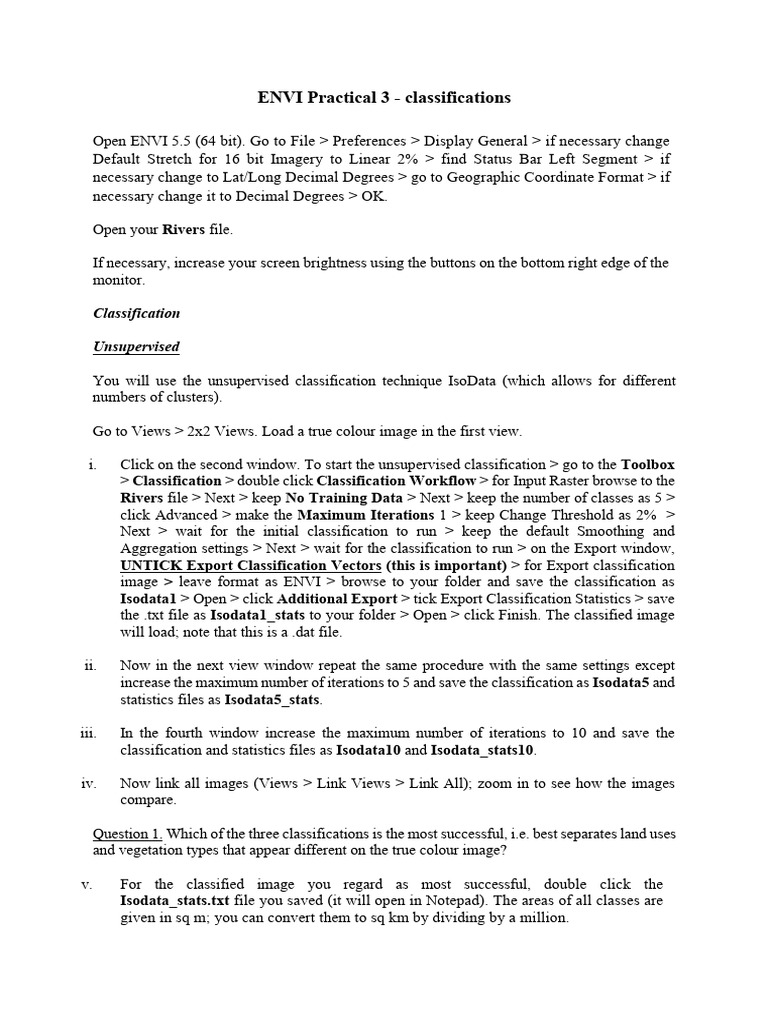 ENVI Prac 3 | PDF | Statistical Classification | Computing