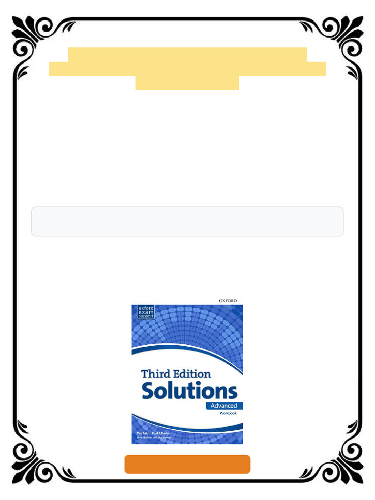 Solutions Advanced Workbook 3rd Edition Tim Falla ebook complete online ...