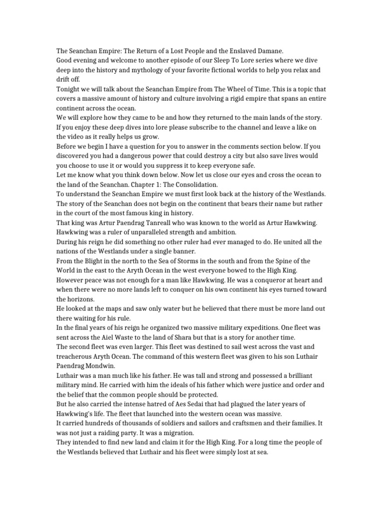 TWOT - Noel - The Seanchan Empire The Return of A Lost People and The ...