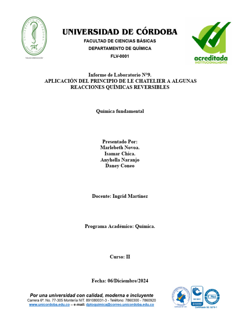 9na Le Chatelier | PDF | Hidróxido de sodio | Átomos