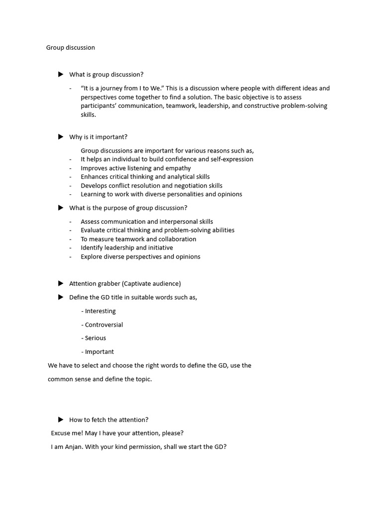Essentials of Effective Group Discussions | PDF | Critical Thinking | Skill