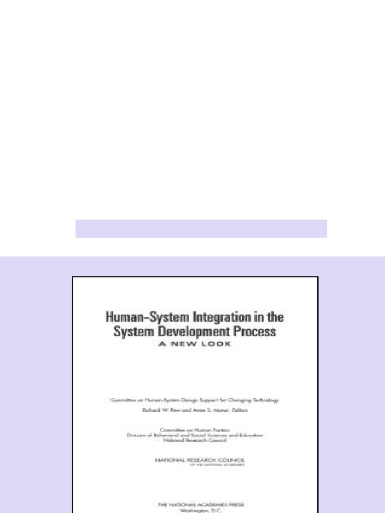 (Ebook) Human-System Integration in the System Development Process : A ...