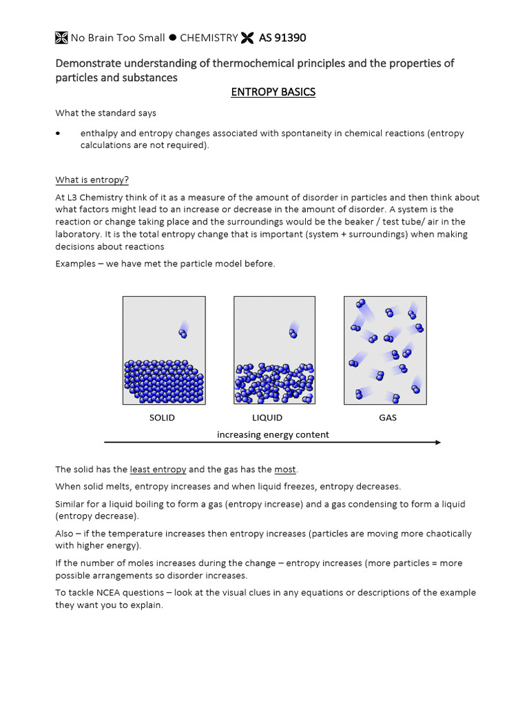 Understanding Entropy in Chemistry | PDF | Entropy | Solvation