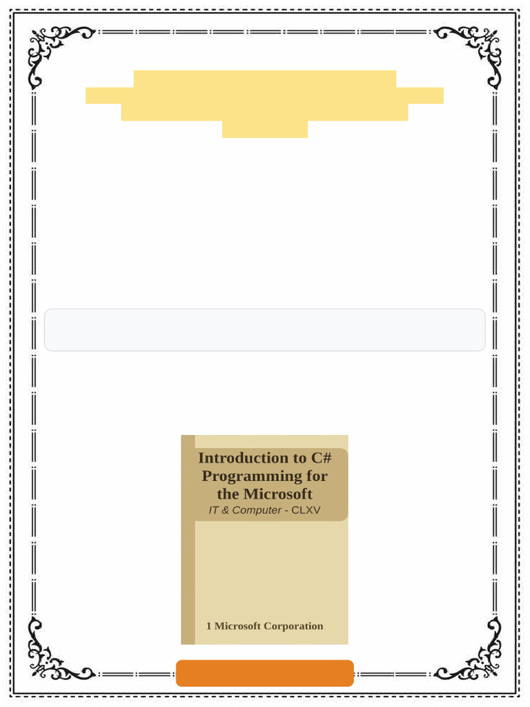 Introduction to C Programming for the Microsoft IT And Computer CLXV ...