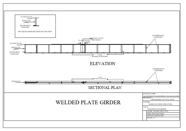 Anusha Welded Girder | PDF | Structural Steel | Structural Engineering