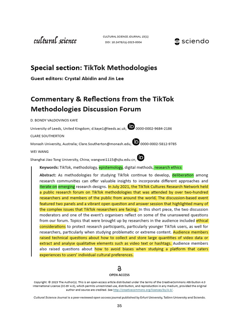 TikTok Research Methodologies Insights | PDF | Qualitative Research ...