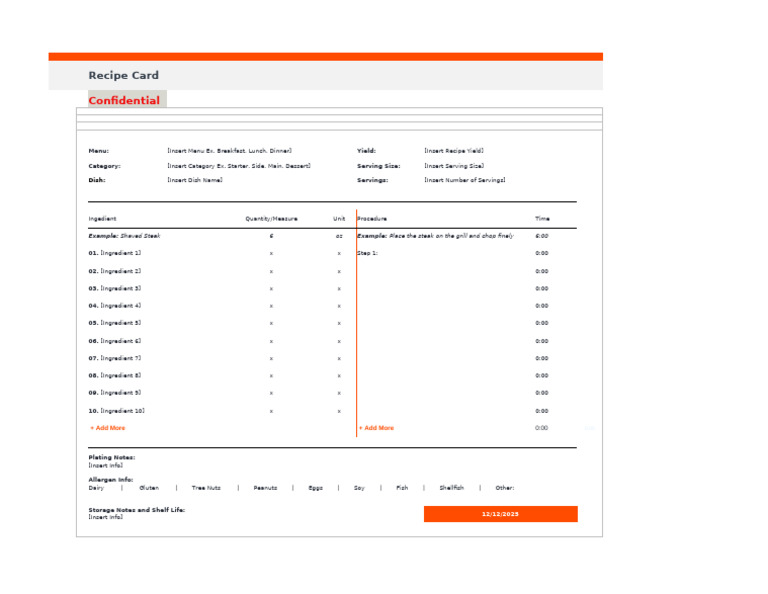 Recipe-Card-Template Main | PDF | Food And Drink | Foods