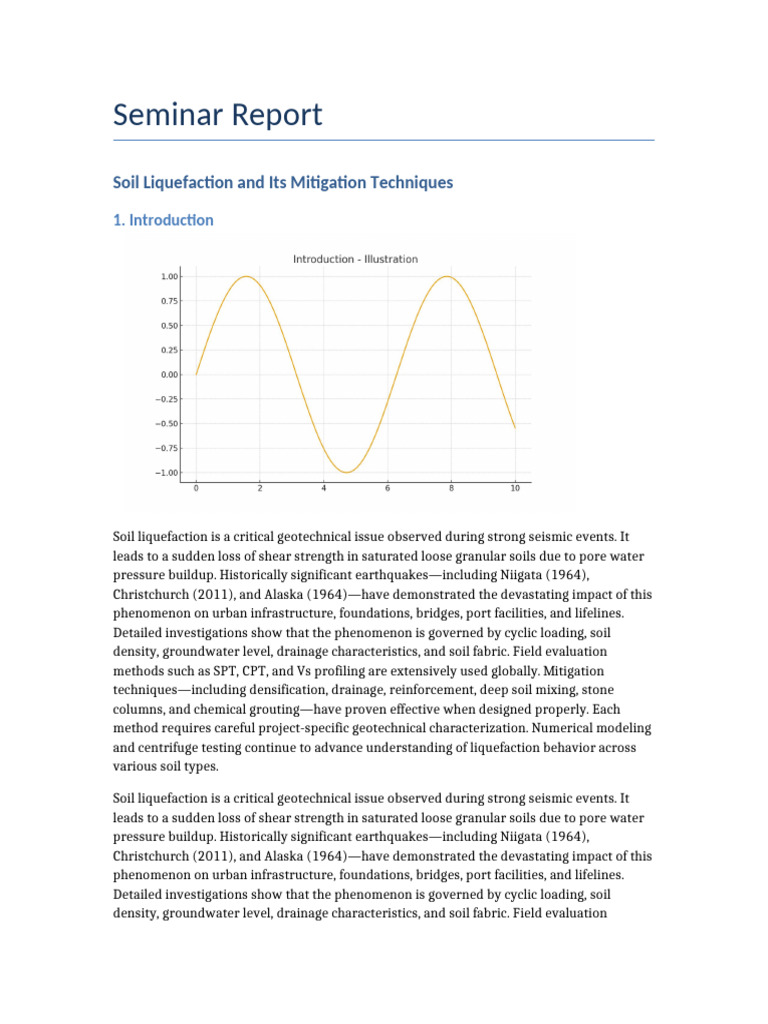 Seminar Report Soil Liquefaction 40Pages | PDF | Geotechnical ...