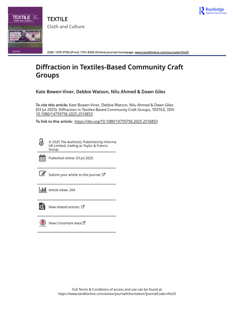 Diffraction in Textiles-Based Community Craft Groups | PDF | Embroidery ...