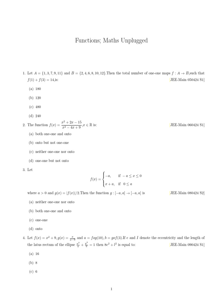 Functions and Mappings in Mathematics | PDF | Function (Mathematics ...