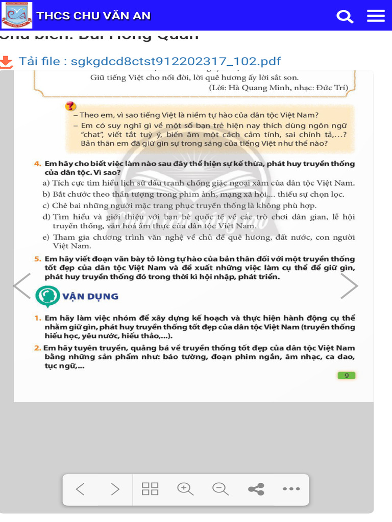 SGK GDCD 8 (Chân Trời Sáng Tạo) THCS Chu Văn An | PDF