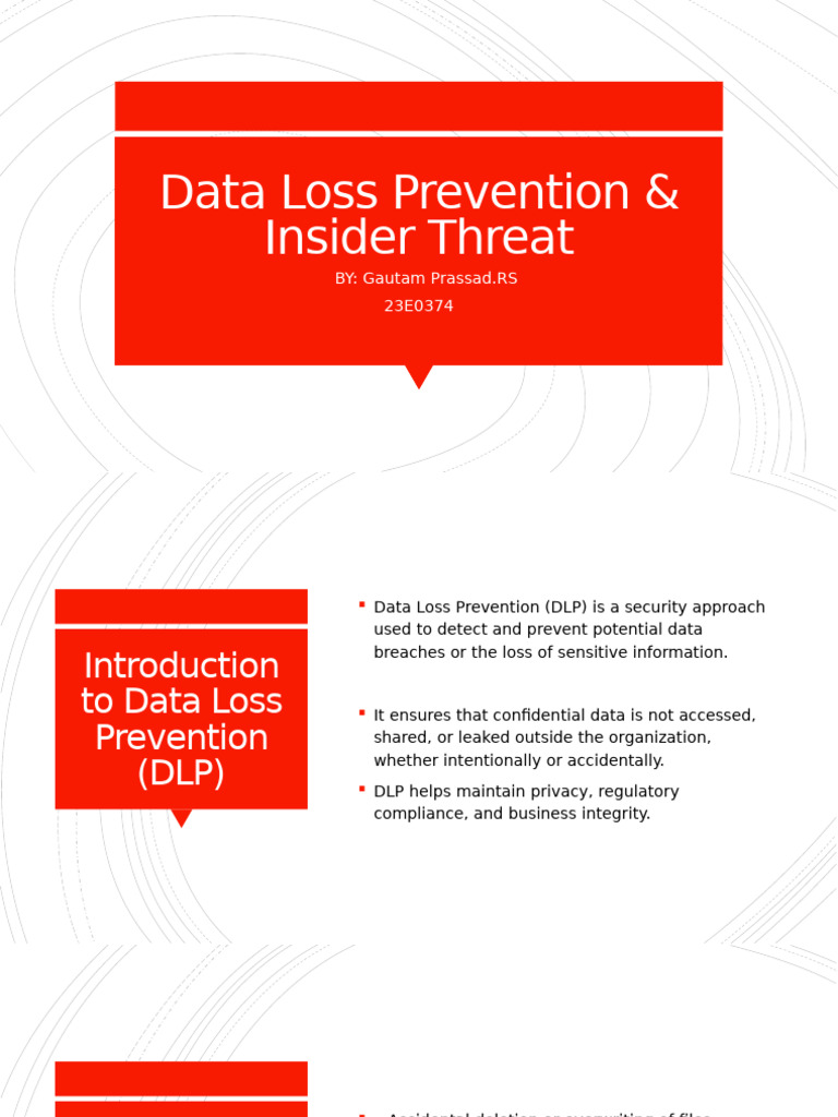 Data Loss Prevention Insider Threat Seminar-1 | PDF | Security ...