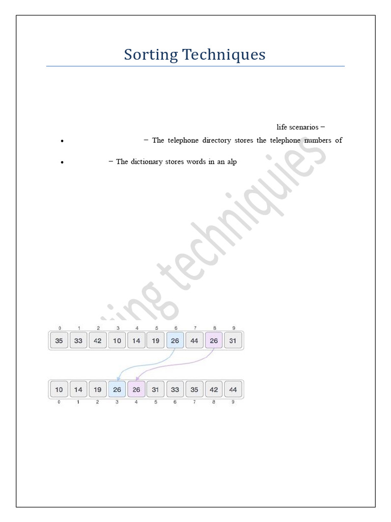 Overview of Sorting Techniques | PDF | Computing | Computer Data