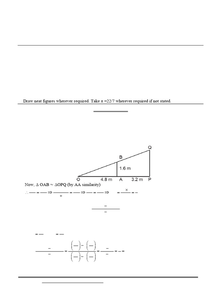 Maths Class x Sample Paper Test 02 for Board Exam 2026 Answers | PDF ...