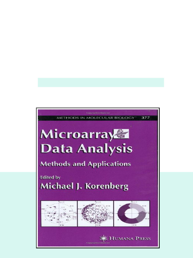 Microarray Data Analysis Methods And Applications 1st Edition Ashani T ...