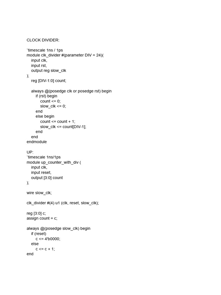 Clock Divider | PDF | Computer Engineering | Electronics