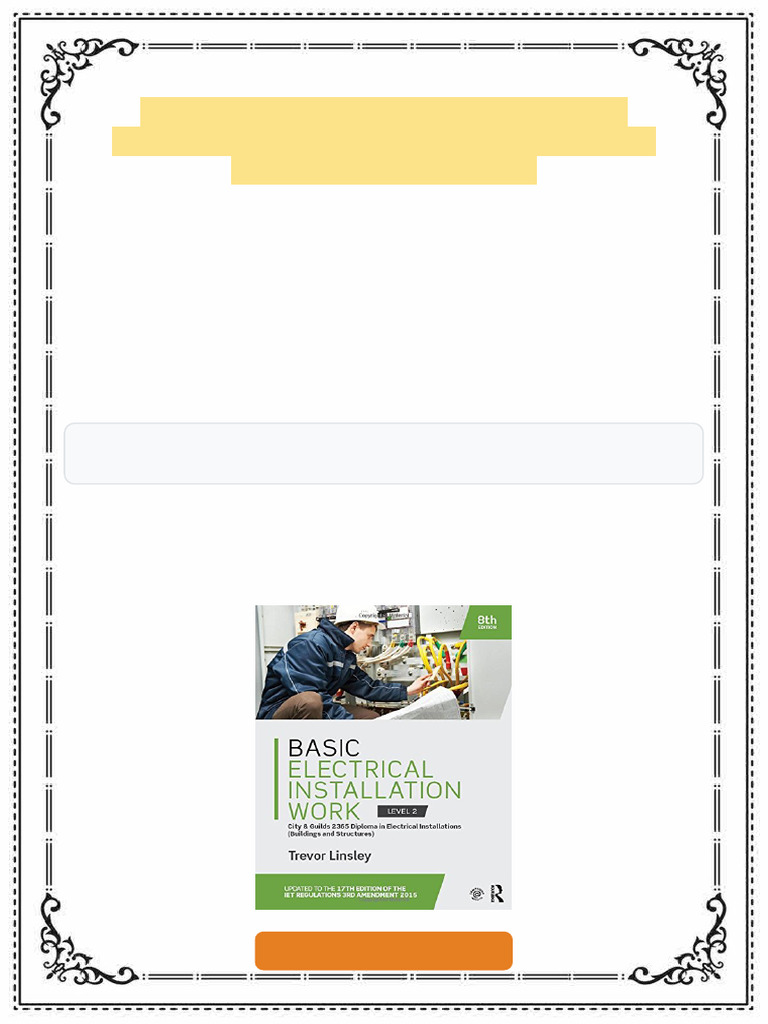 Basic Electrical Installation Work 2365 Edition Trevor Linsley ebook long form ebook 2025 | PDF ...