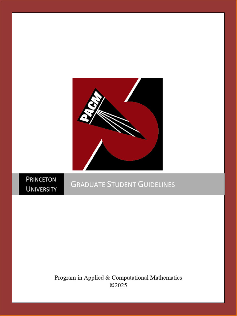 PACM Graduate Student Guidelines 2025 | PDF | Thesis | Differential ...