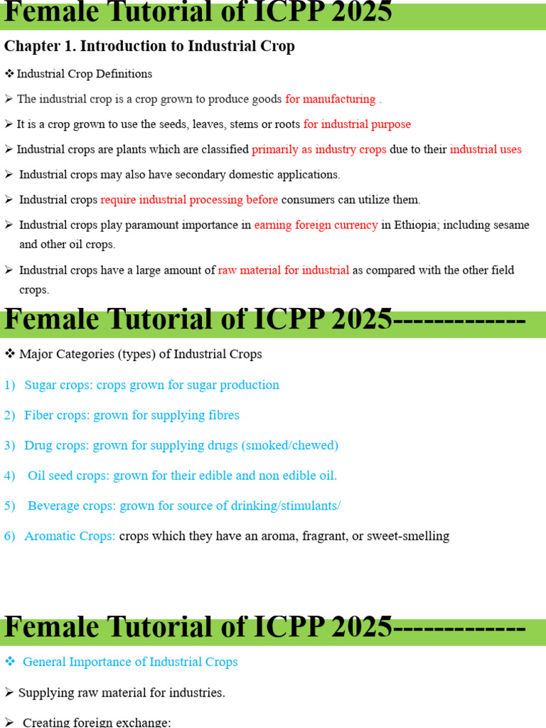 Tutorial of ICPP 2025 | PDF | Sugarcane | Tobacco