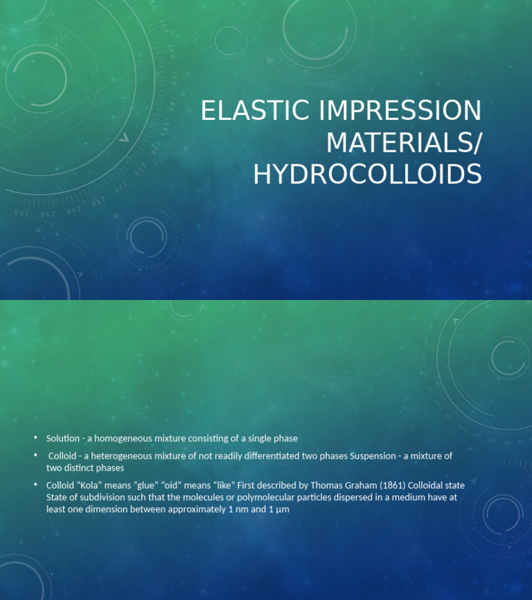Elastic Impression Materials | PDF