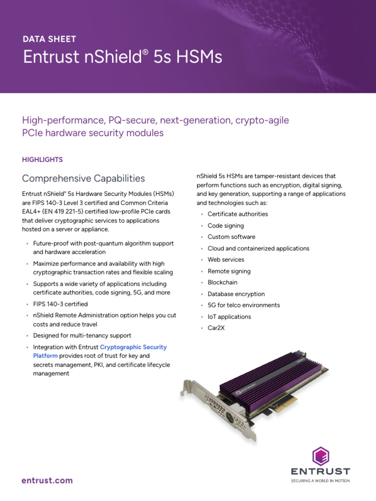 Dps Entrust Nshield 5s Ds | PDF | Cryptography | Computing