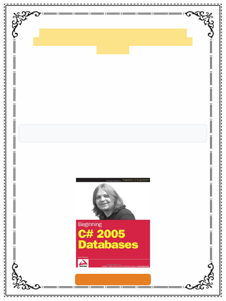Beginning C 2005 Databases 1st Edition Karli Watson ebook universal pdf ...