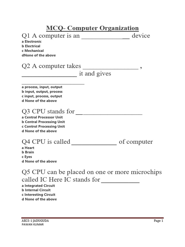 11-ch-01 MCQ | PDF | Computer Data Storage | Operating System