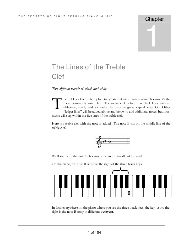 Treble Clef Sight Reading Basics | PDF | Clef | Piano