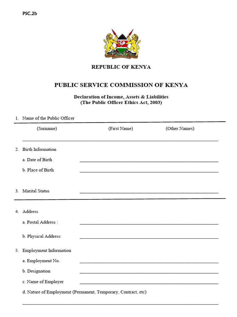 PSC.2b - . Wealth Declaration Form | PDF | Chess | Chess Theory