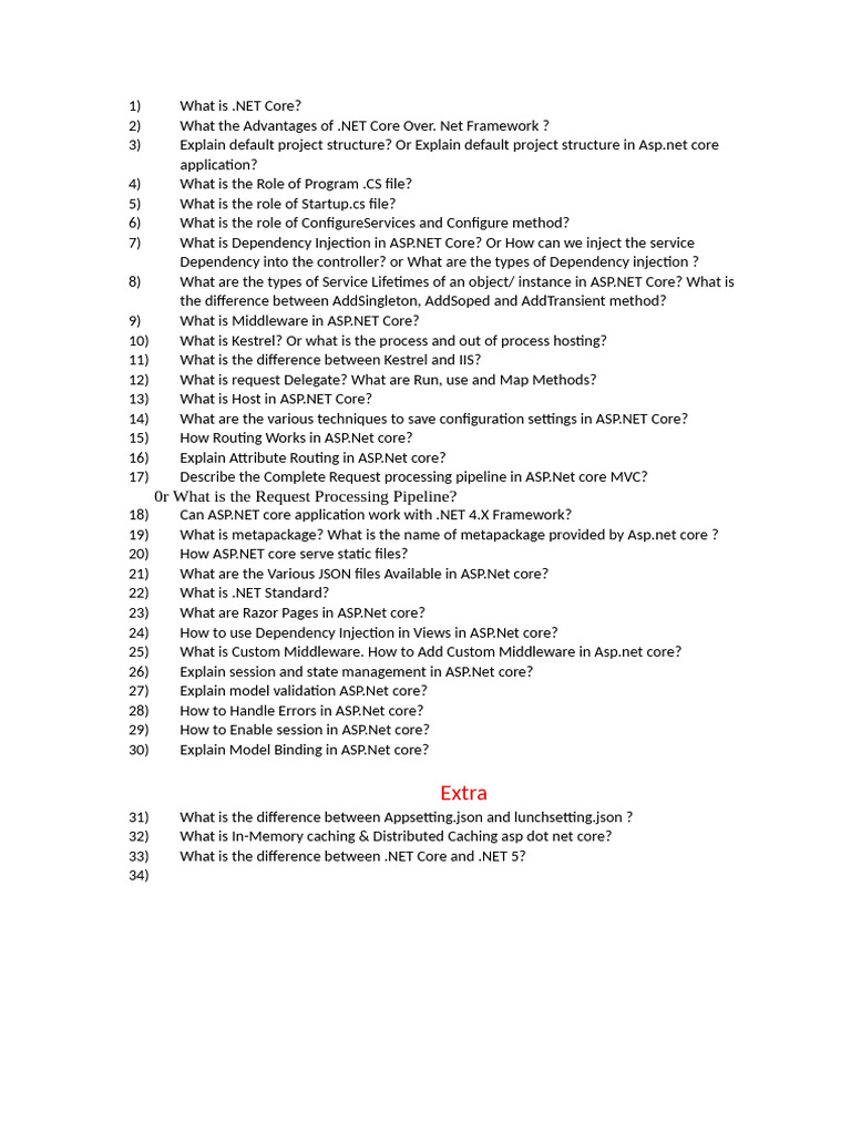 Top 30 Dot Net Core Interview Questions | PDF | Internet Information ...