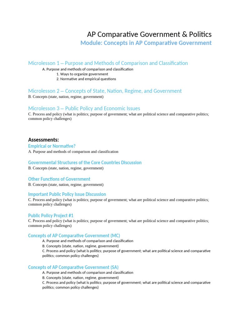 APGovCompare ModuleStandards ConceptsAPGovCompare (1) | PDF