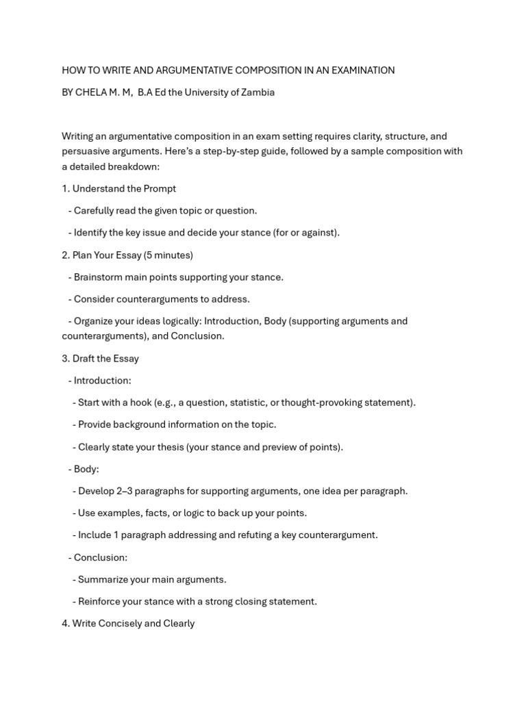 Argumentative Composition Writing | PDF | Essays | Argument