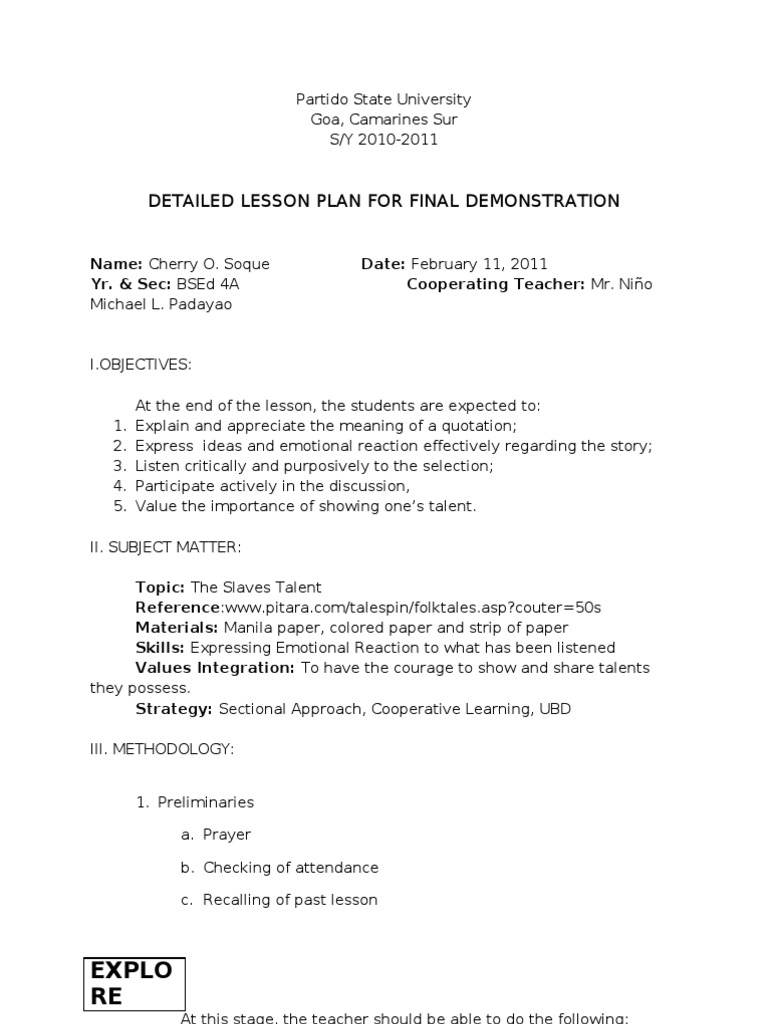 Che Lesson Plan | PDF | Lesson Plan | Epistemology