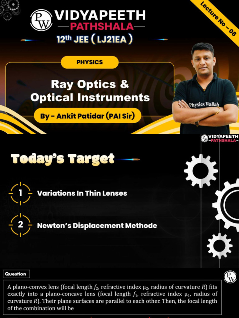 Ray Optics and Optical Instruments - 08 Class Notes | PDF
