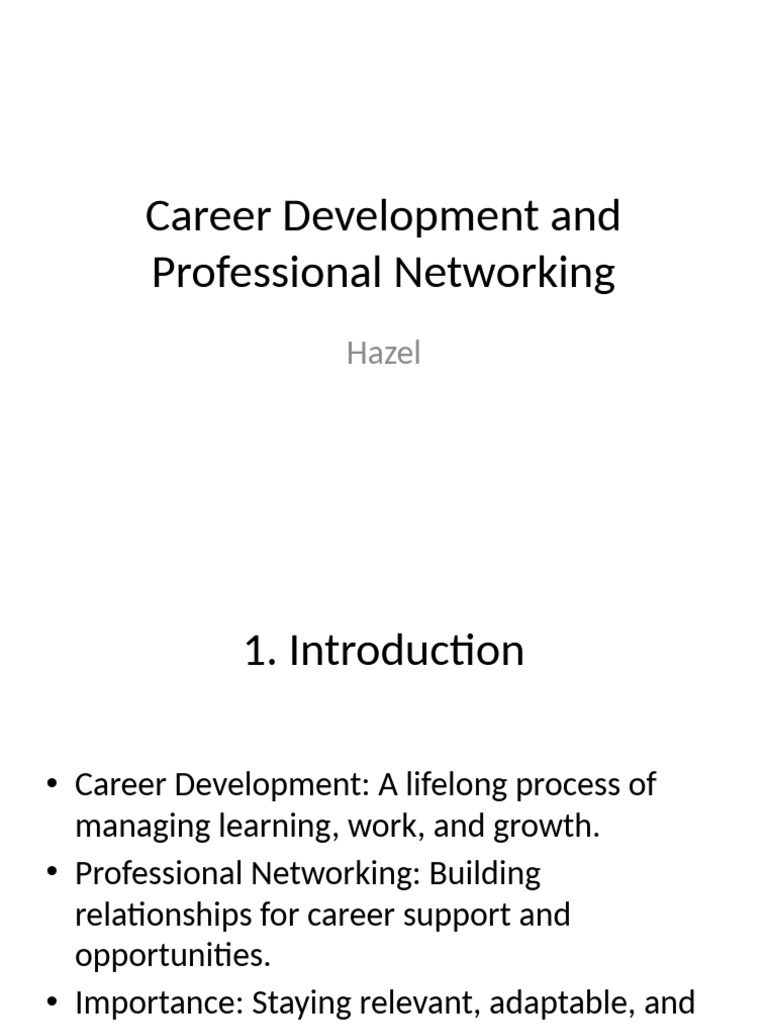 Career Development and Professional Networking Hazel | PDF