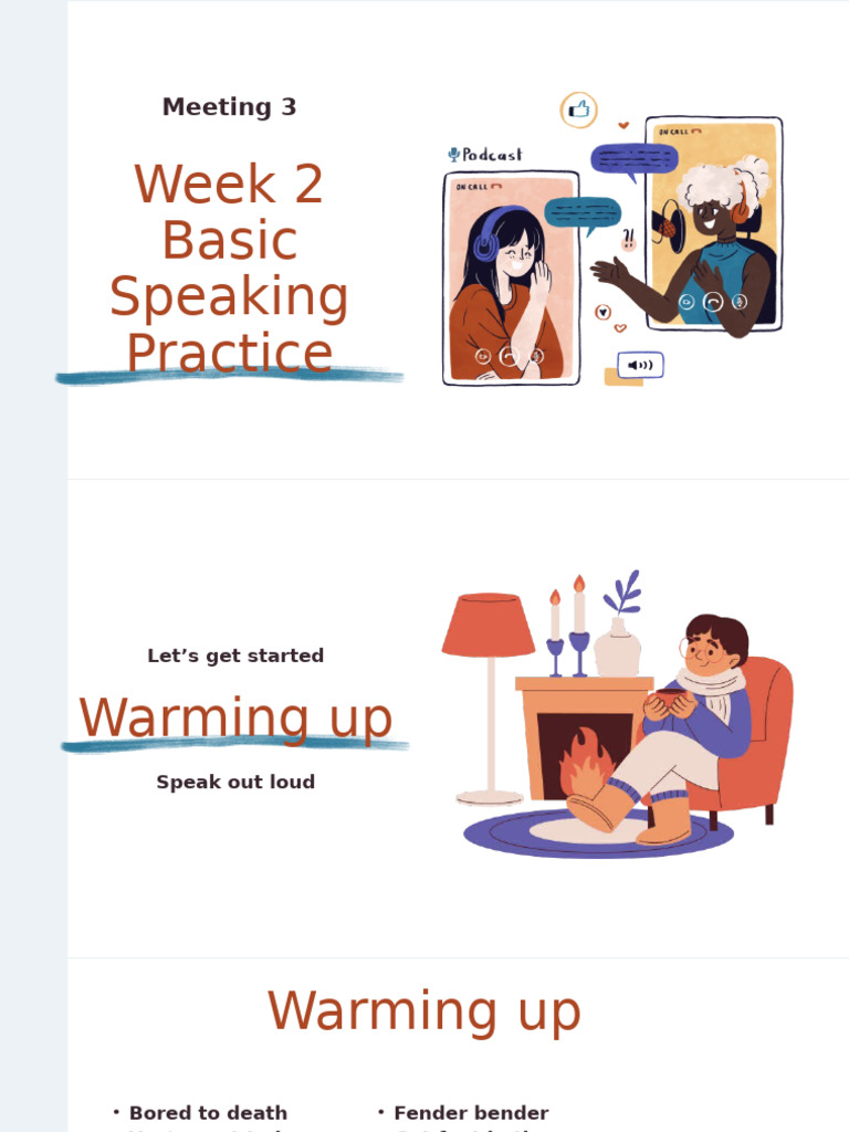 Warming Up Speaking Basic Week 2 | PDF