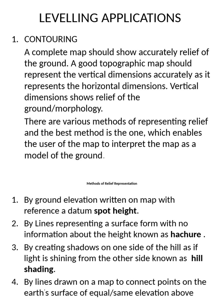 Levelling Applications | PDF | Contour Line | Surveying