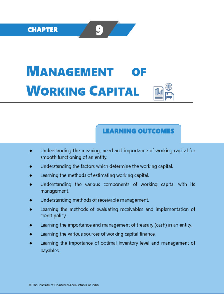 Chapter 9 Management of Working Capital | PDF | Working Capital | Inventory