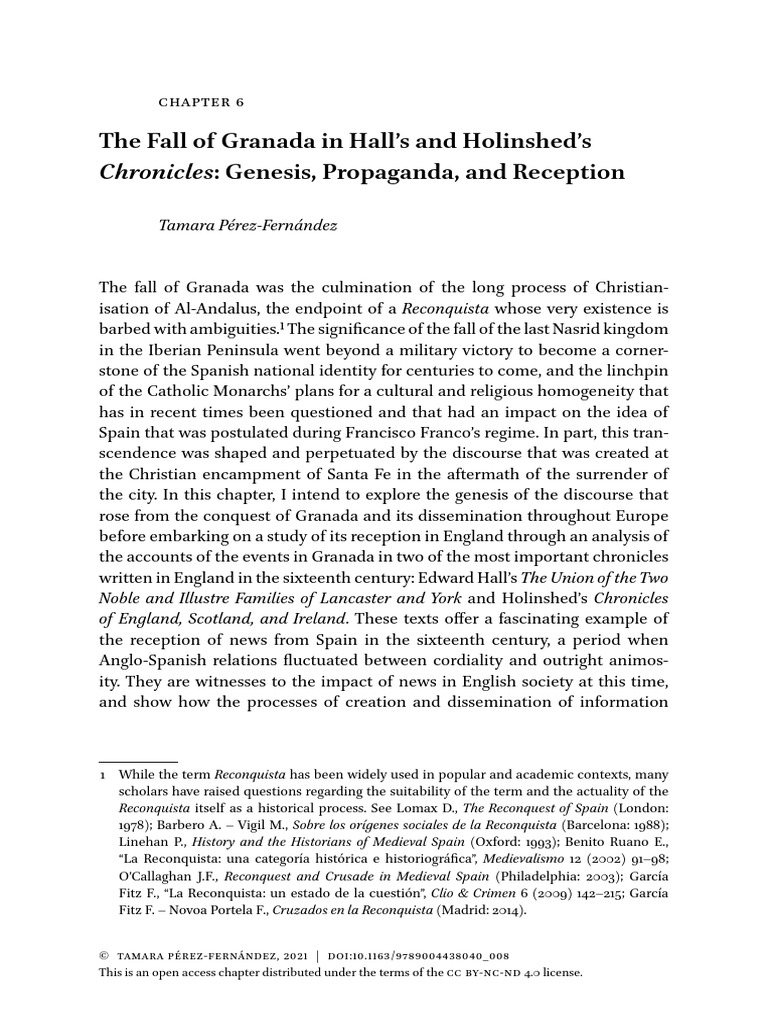 Granada's Fall in Hall and Holinshed's Chronicles | PDF | Granada | Spain