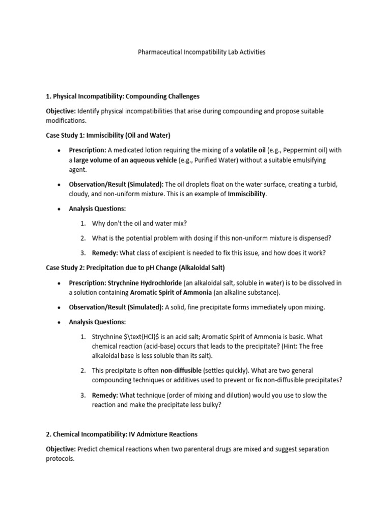Pharmaceutical Incompatibility Cases | PDF | Intravenous Therapy ...