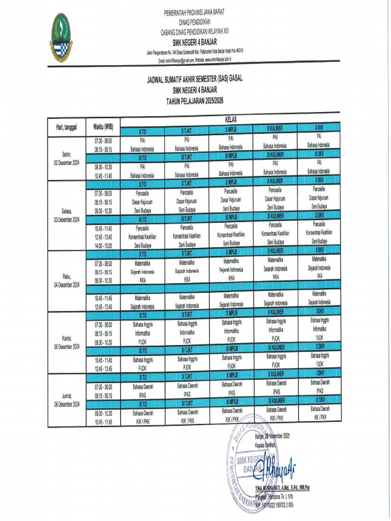 Jadwal SAS Gasal | PDF