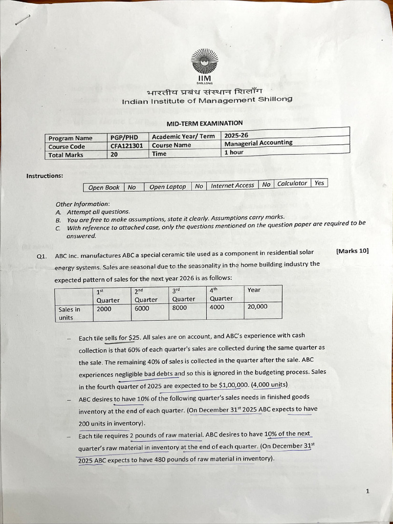 MA Question Paper | PDF